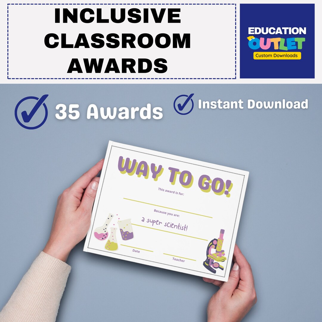 Inclusive Classroom Awards for Perfect for Daycare Centers,preschools ...