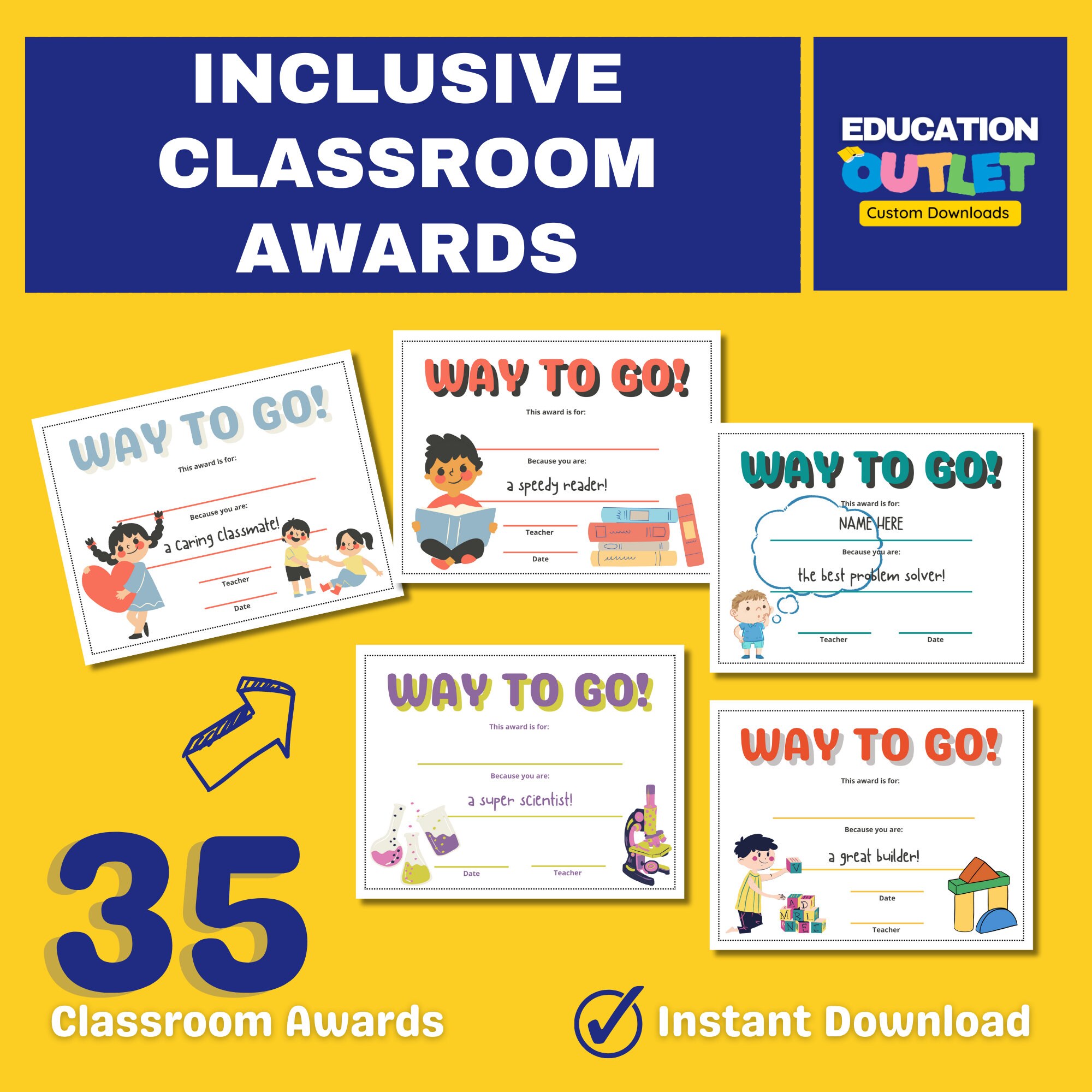 Inclusive Classroom Awards for Perfect for Daycare Centers,preschools ...