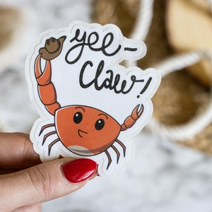 Yee-claw Crab Sticker - Etsy