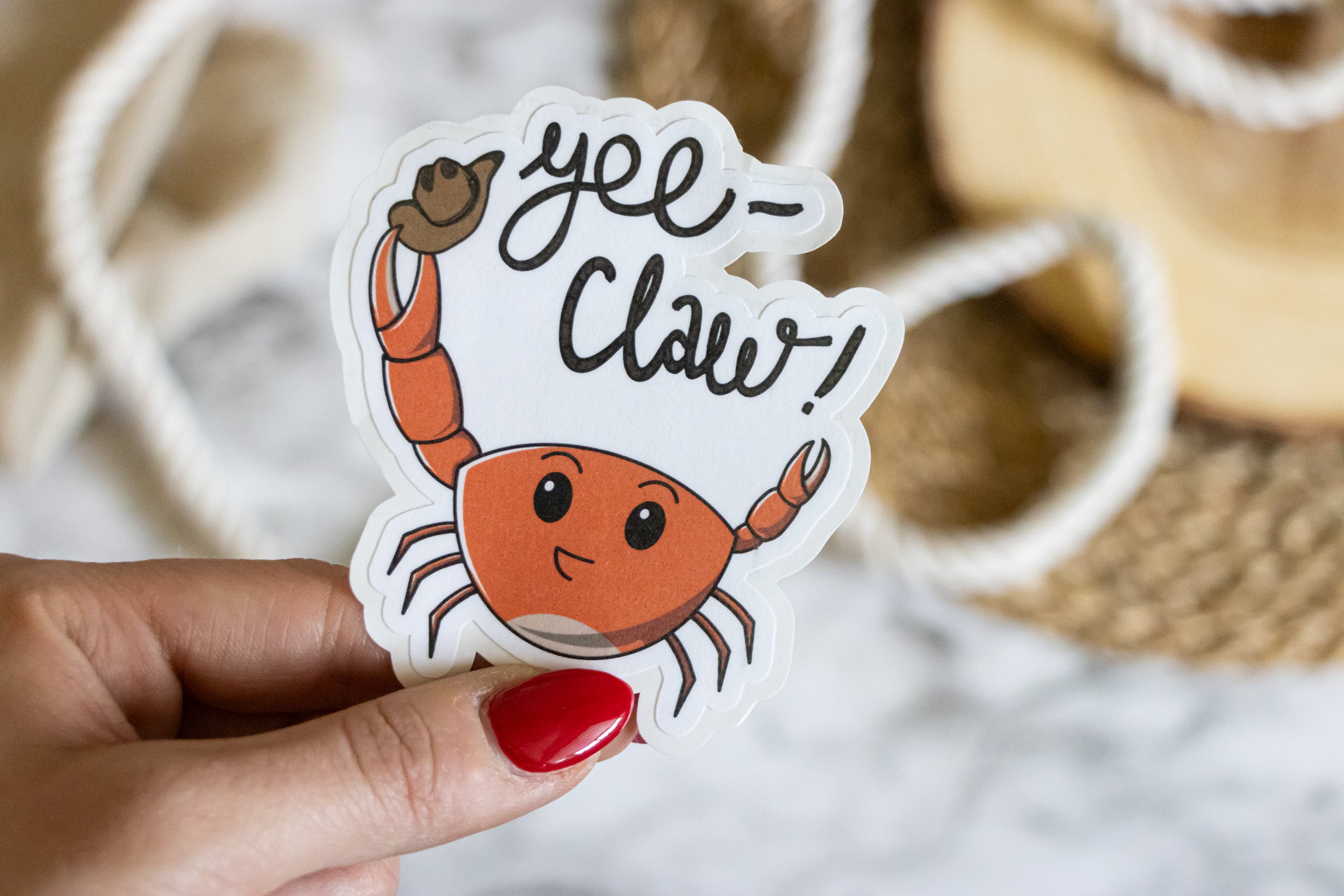Yee-claw Crab Sticker - Etsy