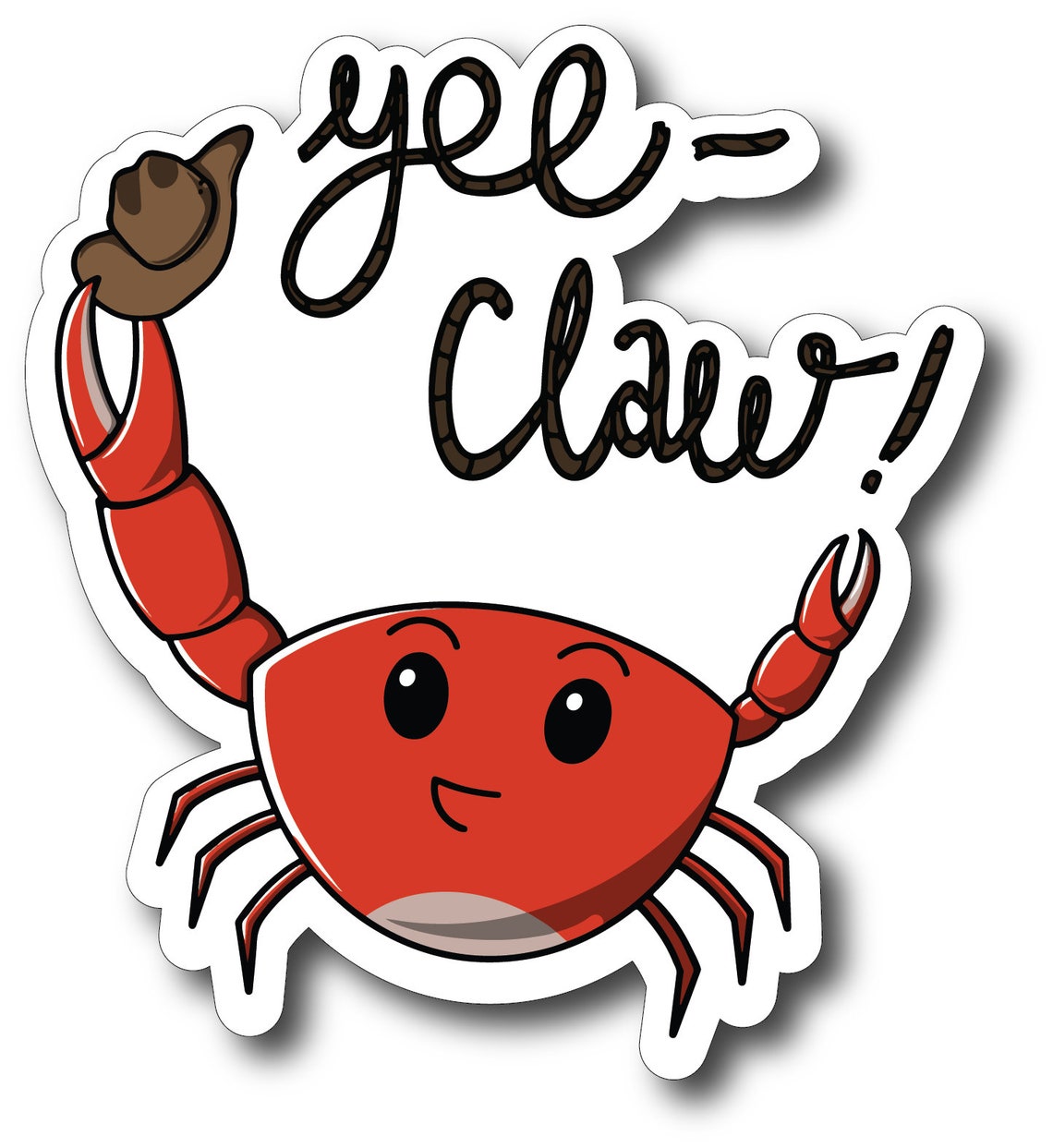 Yee-claw Crab Sticker - Etsy
