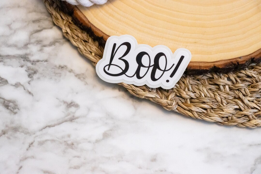 Boo! Waterproof Vinyl Sticker - Easy Peel - Etsy