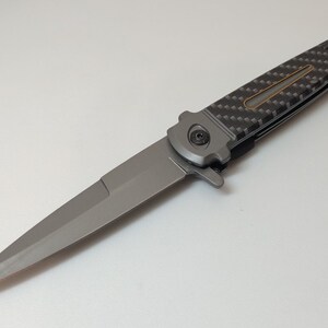 Spring Assisted Open Folding Knife. Stiletto Blade Pocket Knife. - Etsy