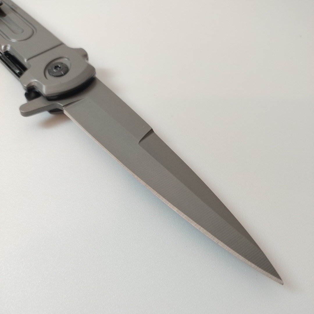 Spring Assisted Open Folding Knife. Stiletto Blade Pocket Knife. - Etsy