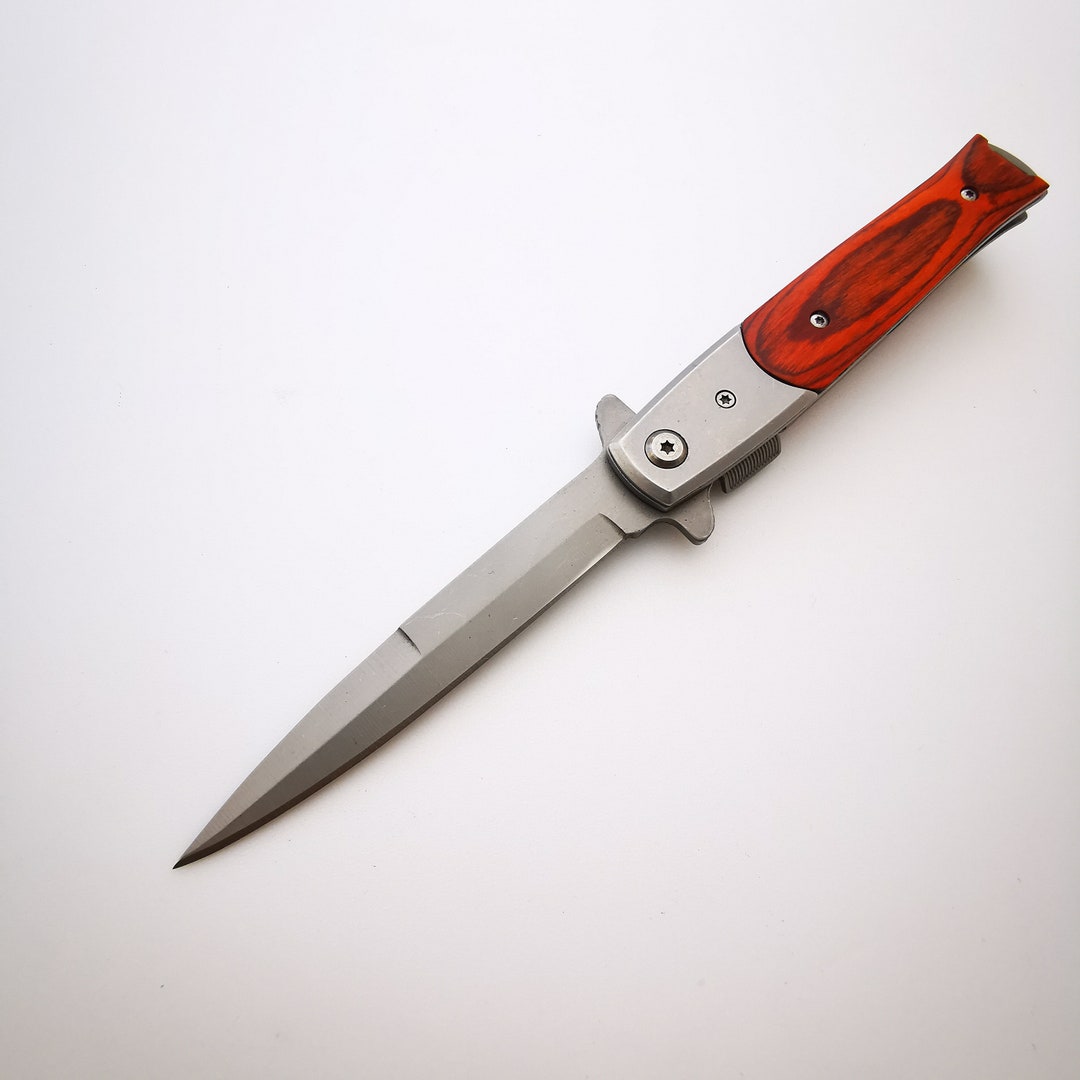 Stiletto Knife, Spring Assisted, Folding Knife. Survival Knife, Pocket ...