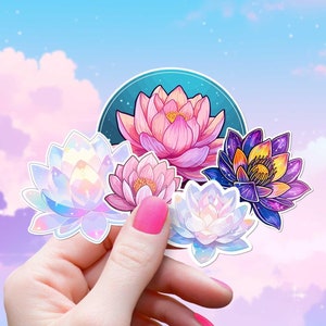 Lotus Sticker Bundle Celestial Decal Pastel Crystal Buddhist Pink ...