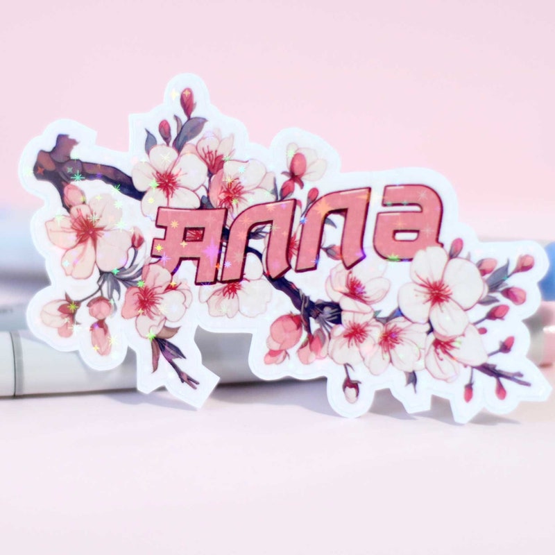 Custom Sakura Name Stickers - Etsy