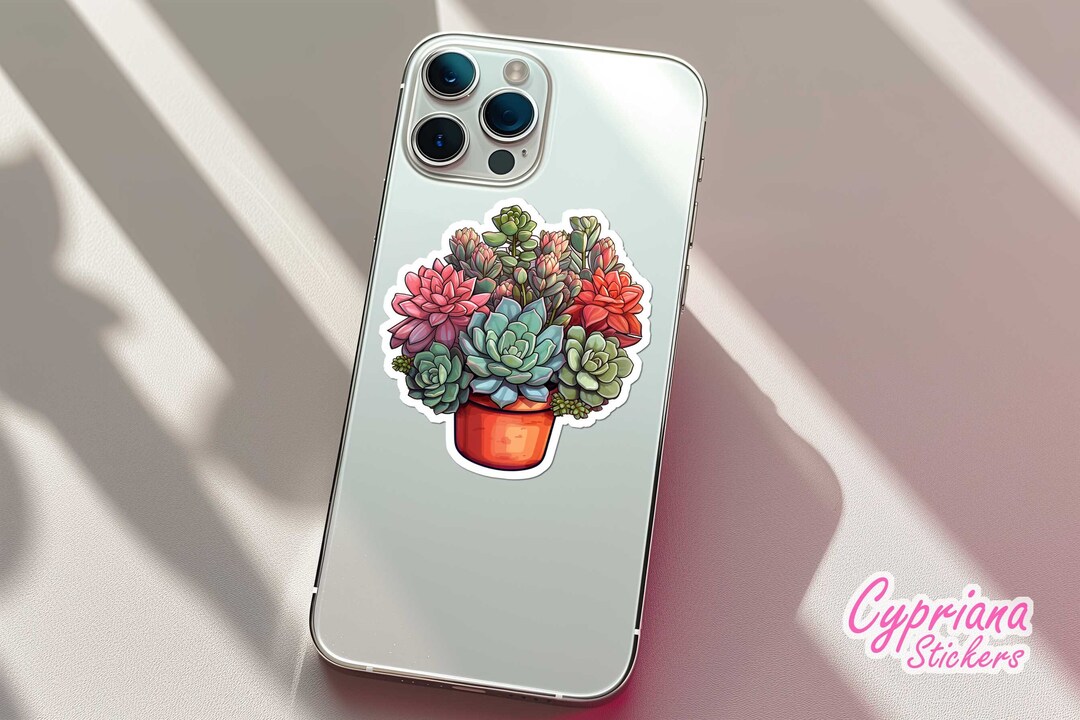 Succulent Bouquet Sticker, Waterproof Potted Plant to Decorate Water ...