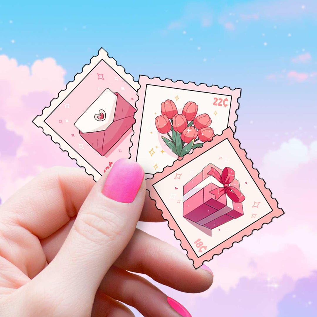 Coquette Love Letter Stamp Sticker SET, Pink Girlie Vibes Decal ...