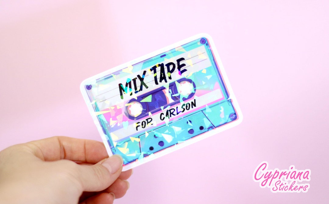 80's Custom Name Mix Tape Sticker Personalized Vaporwave Aesthetic ...