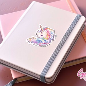Rainbow Unicorn Sticker, Magical Fun Decal, Waterproof Decoration for ...