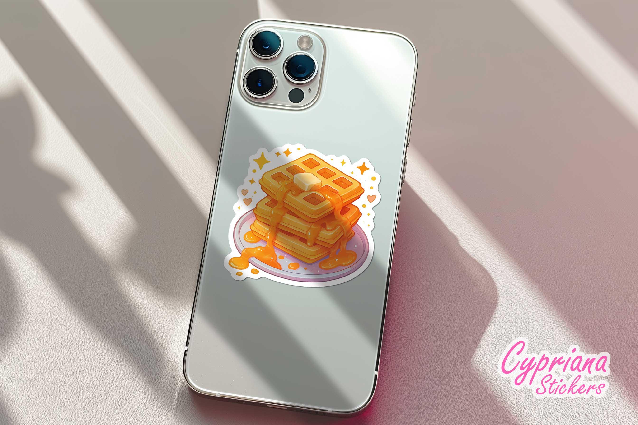 Waffles Sticker, Cute Anime Breakfast Decal, Waterproof Vinyl, Butter ...