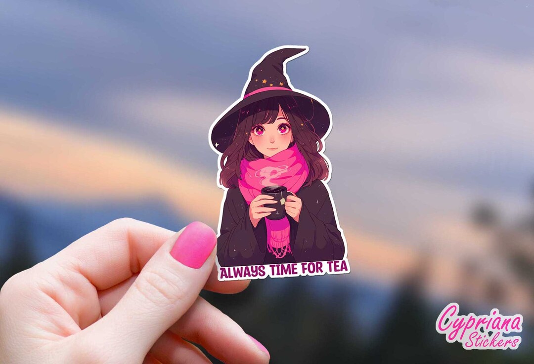 Always Time for Tea Witch Sticker Witchy Cozy Decal Cottagecore Laptop ...