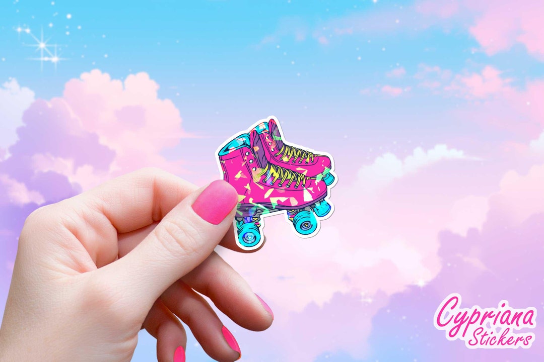 Retro Roller Skates Sticker, Nostalgic Skates Decal, Roller Derby Old ...