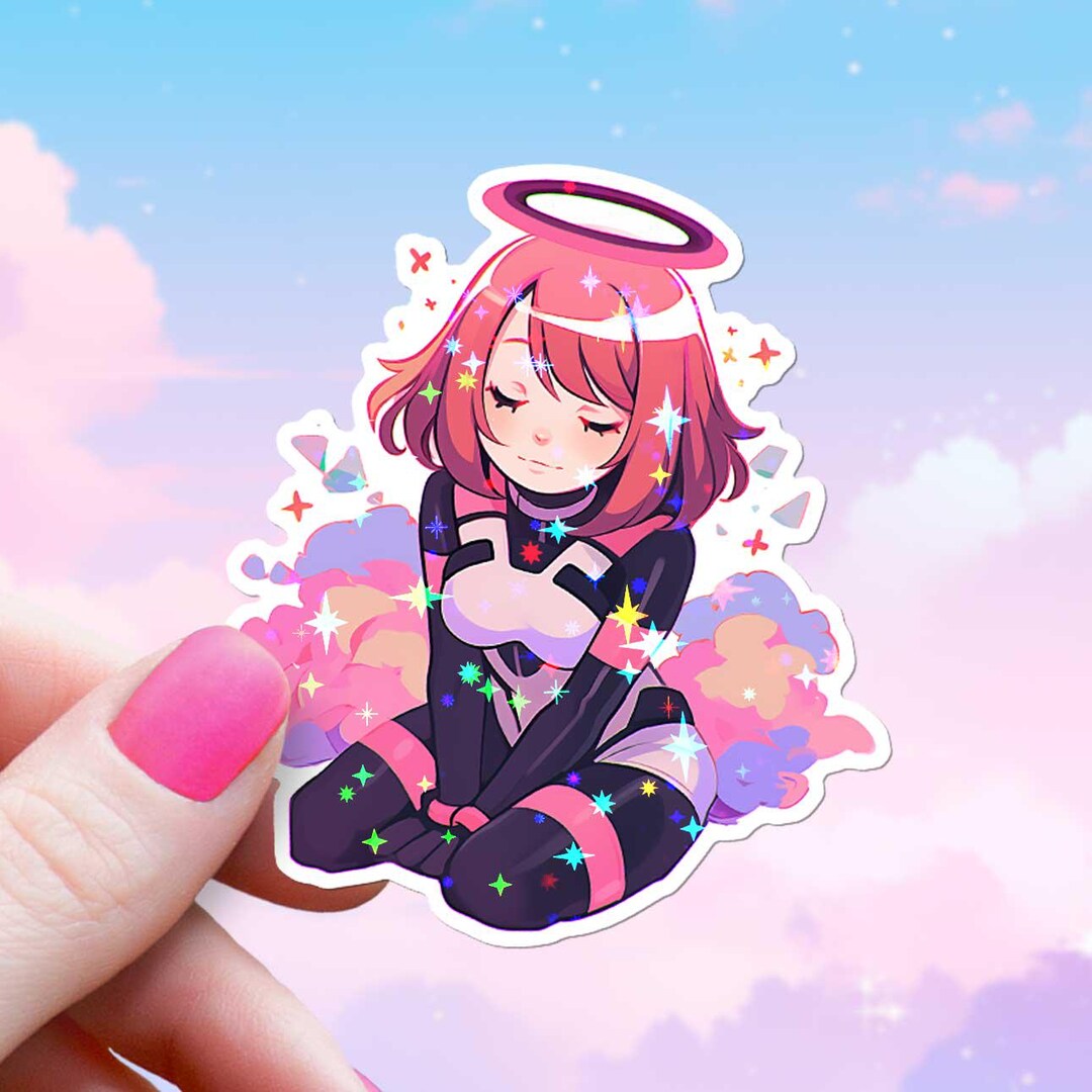 Futuristic Anime Girl Sticker, Galactic Gal Decal, Red Hair Anime Gamer ...
