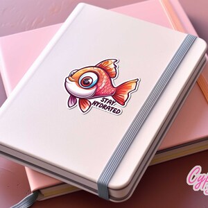 Stay Hydrated Goldfish Sticker Cute Fish Animal Sticker, Funny Drink ...