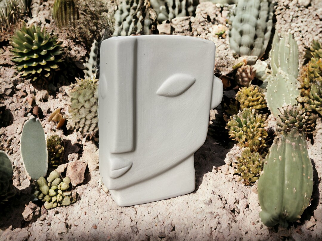 ABSTRACT Face Minimalist Vase Sculpture Face Vase Modern Head Ceramic ...