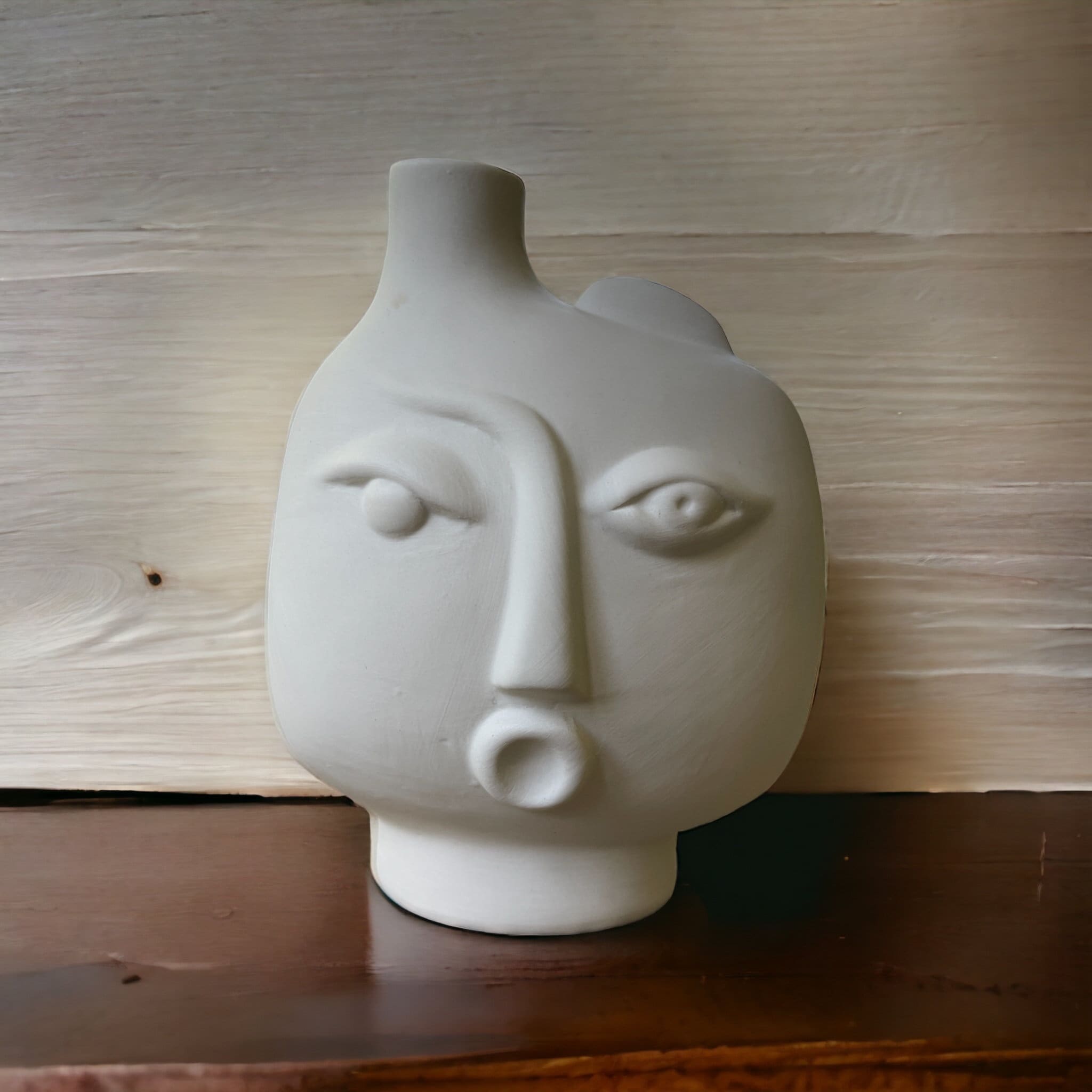 Boo Face Moda Minimalist Vase Sculpture Face Vase White Modern Head ...