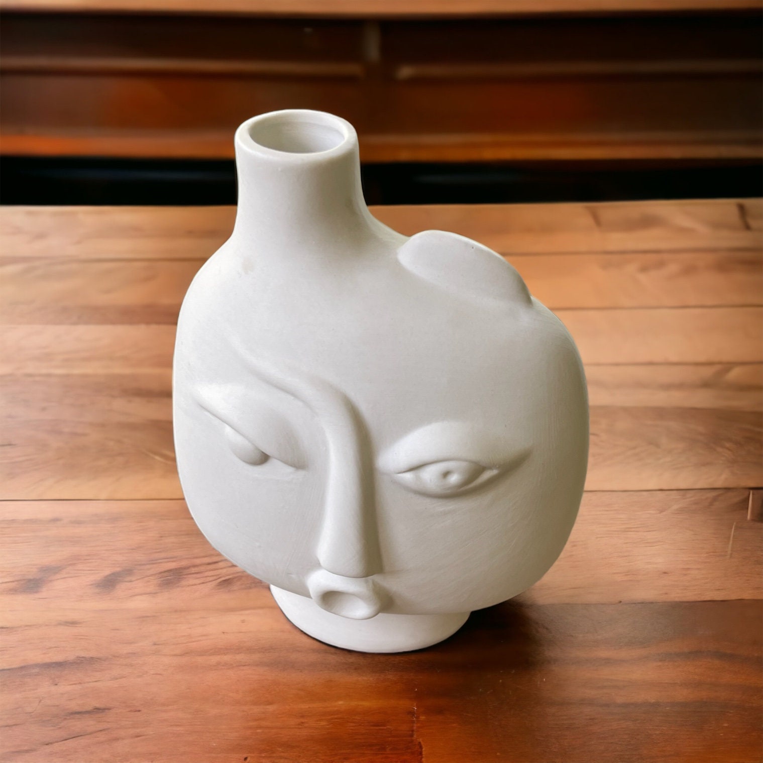 Boo Face Moda Minimalist Vase Sculpture Face Vase White Modern Head ...