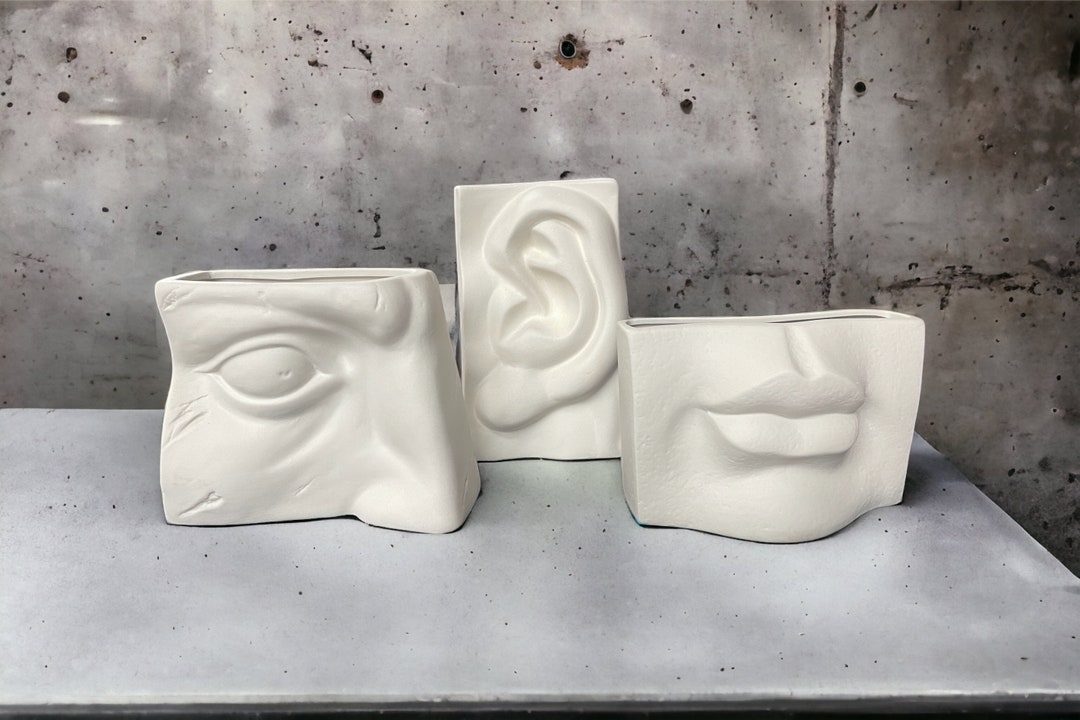 Nordic Eros Collection Set of 3 EYE EAR NOSE Matte Finish Unglazed ...