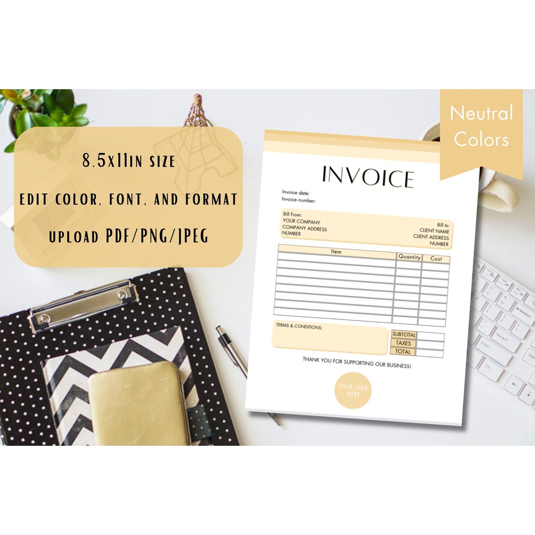 Invoice Template Business Invoice Template Printable - Etsy
