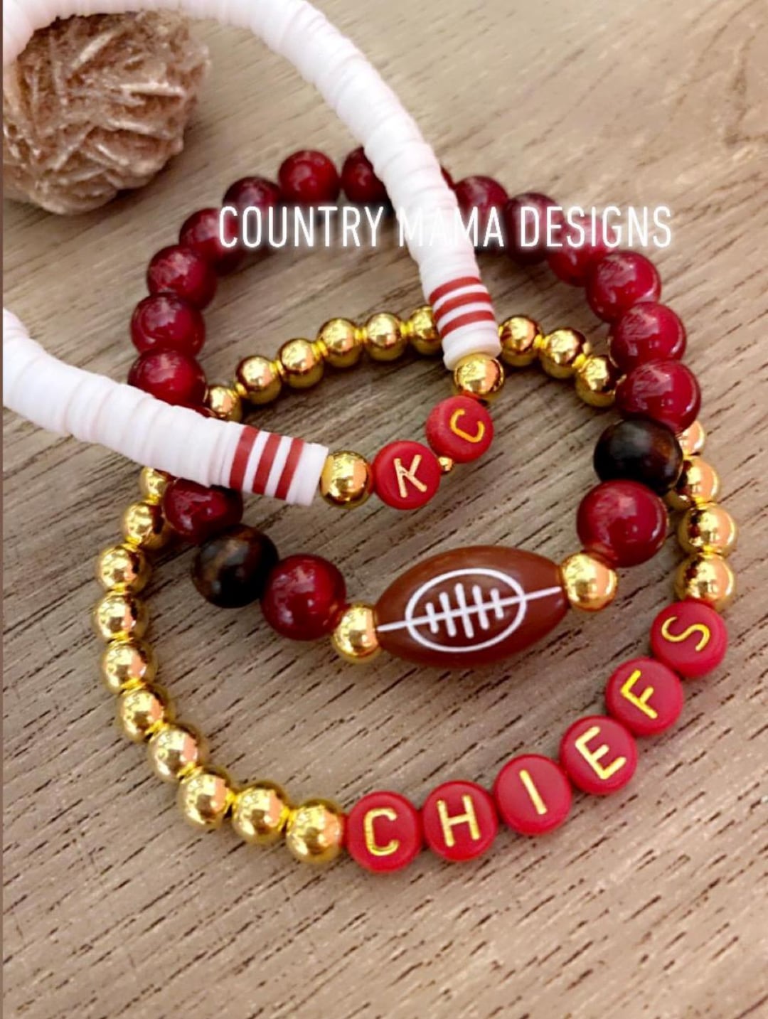 Chiefs Football Bracelet Set: Kansas City Stacking Friendship Bracelets ...