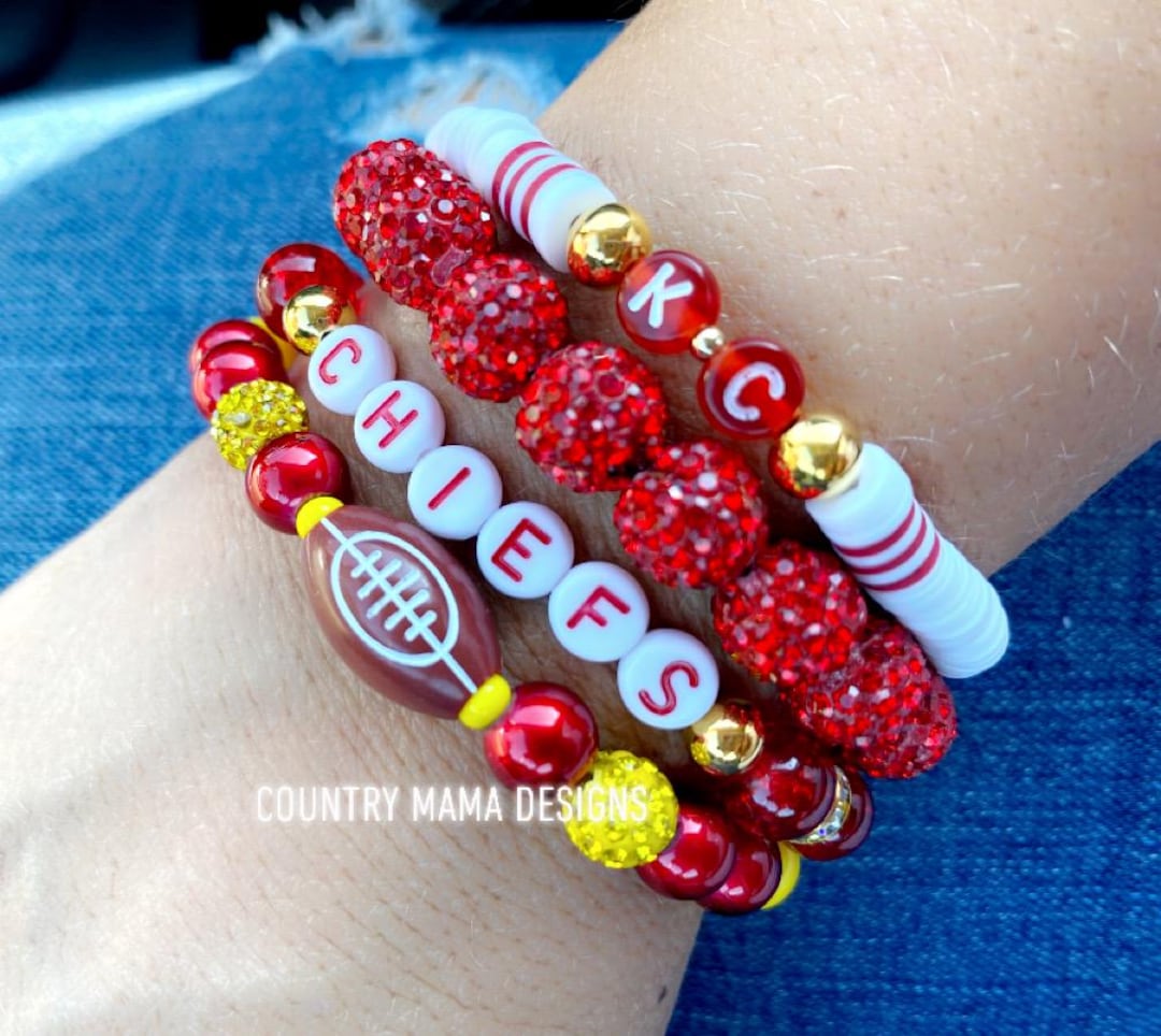 Chiefs Football Bling Bracelet Stack: KC Friendship Jewelry - Etsy