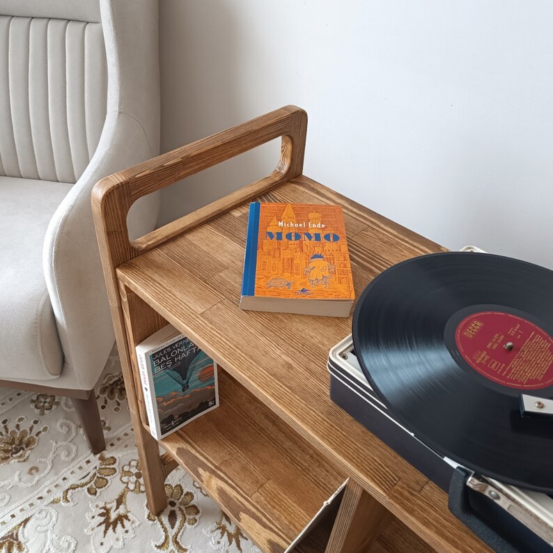 Farmhouse Record Player Stand, Unique Record Display Stand, Turntable ...