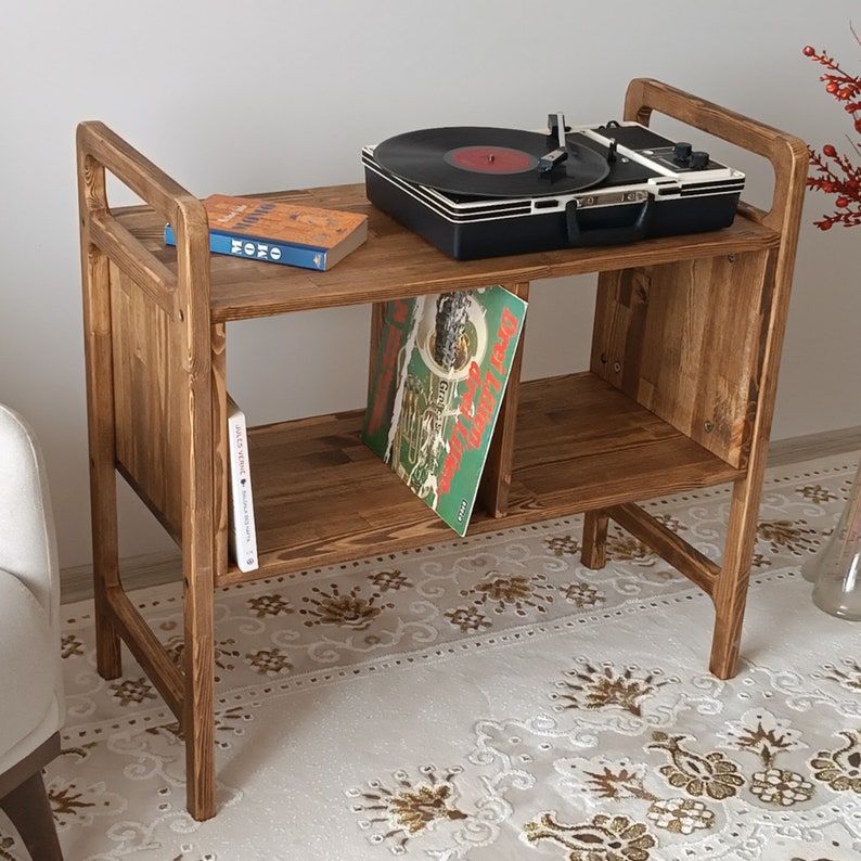 Farmhouse Record Player Stand, Unique Record Display Stand, Turntable ...