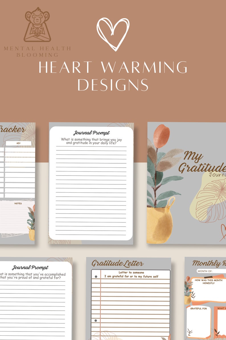 Printable Gratitude Journal, Daily Gratitude Journal, Mental Health ...