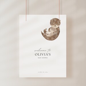 Otter Baby Shower Welcome Sign, Baby Shower Sign, Minimalist Baby ...