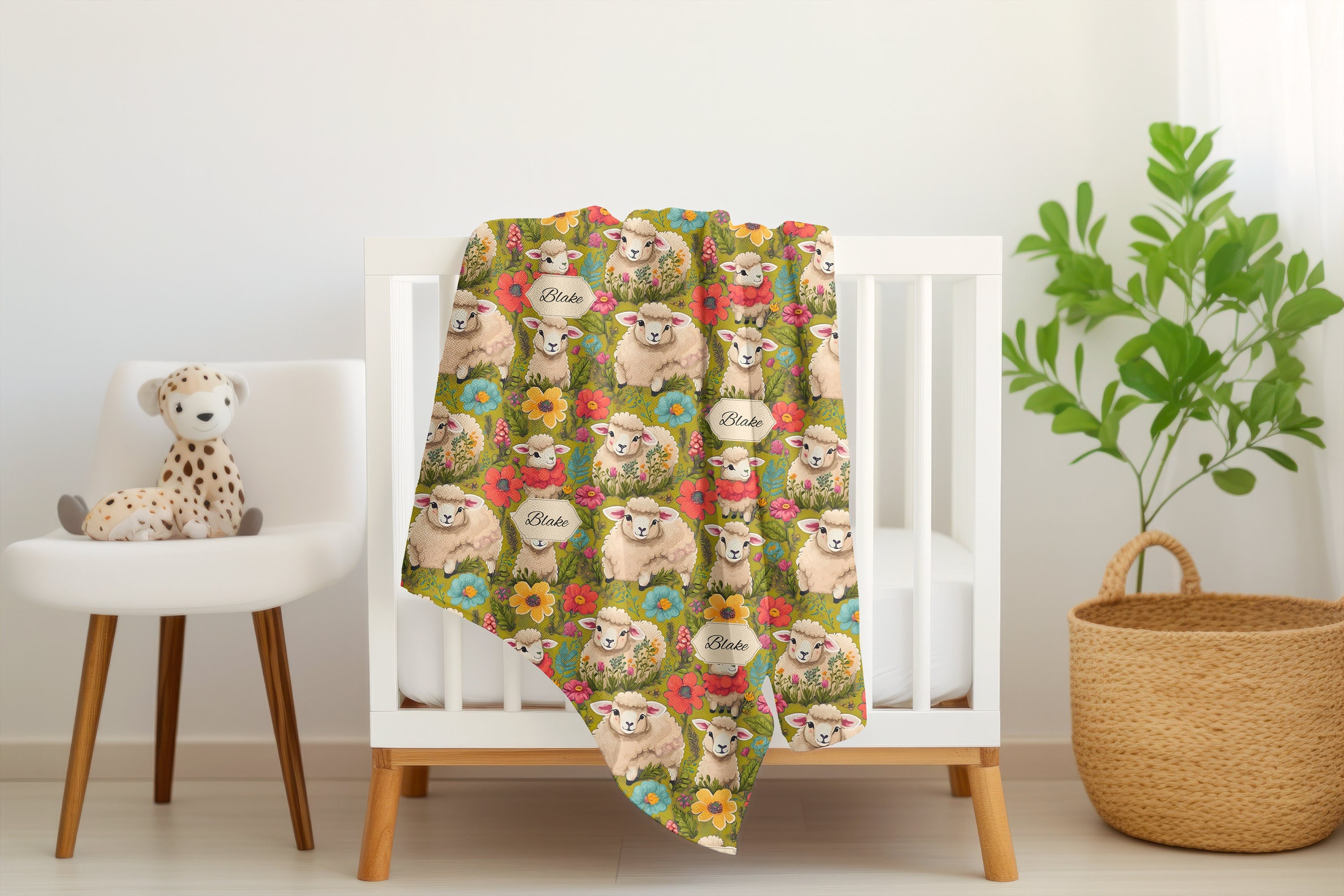 Personalized Baby Blanket Name, Sheep Blanket, Sheep Minky, Animal ...