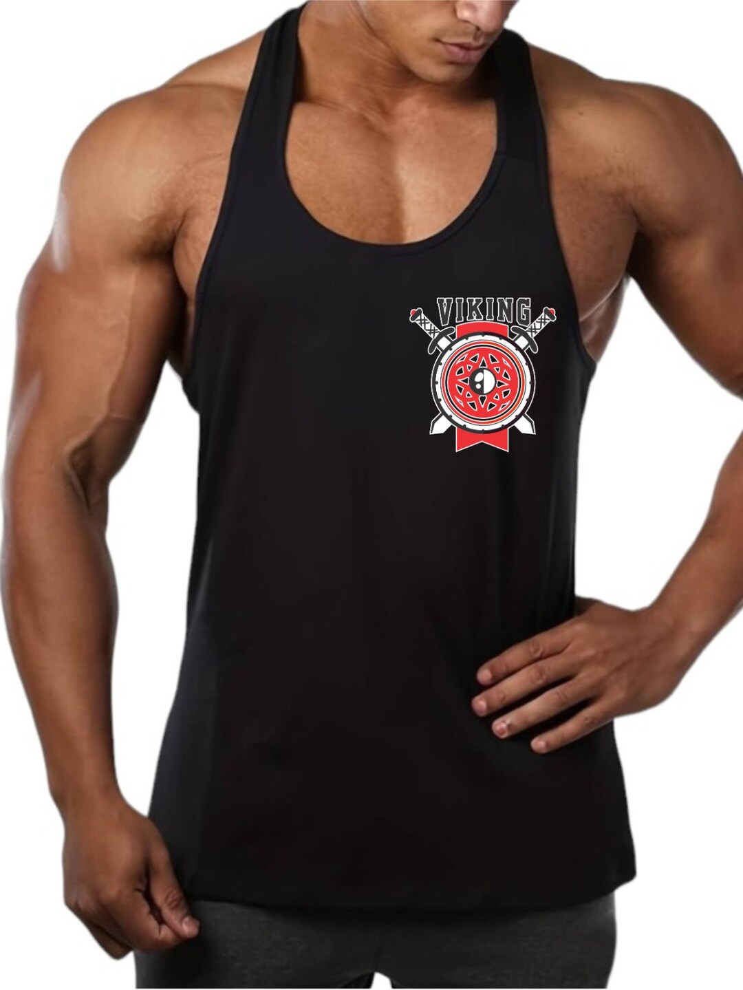 Viking Shield Sword Men Gym Bodybuilding Weightlifting Tank Top ...
