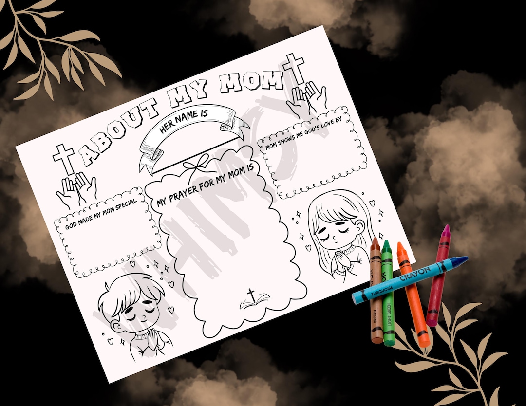 All About My Mom Coloring Page - Fill in the Blank (instant Download ...