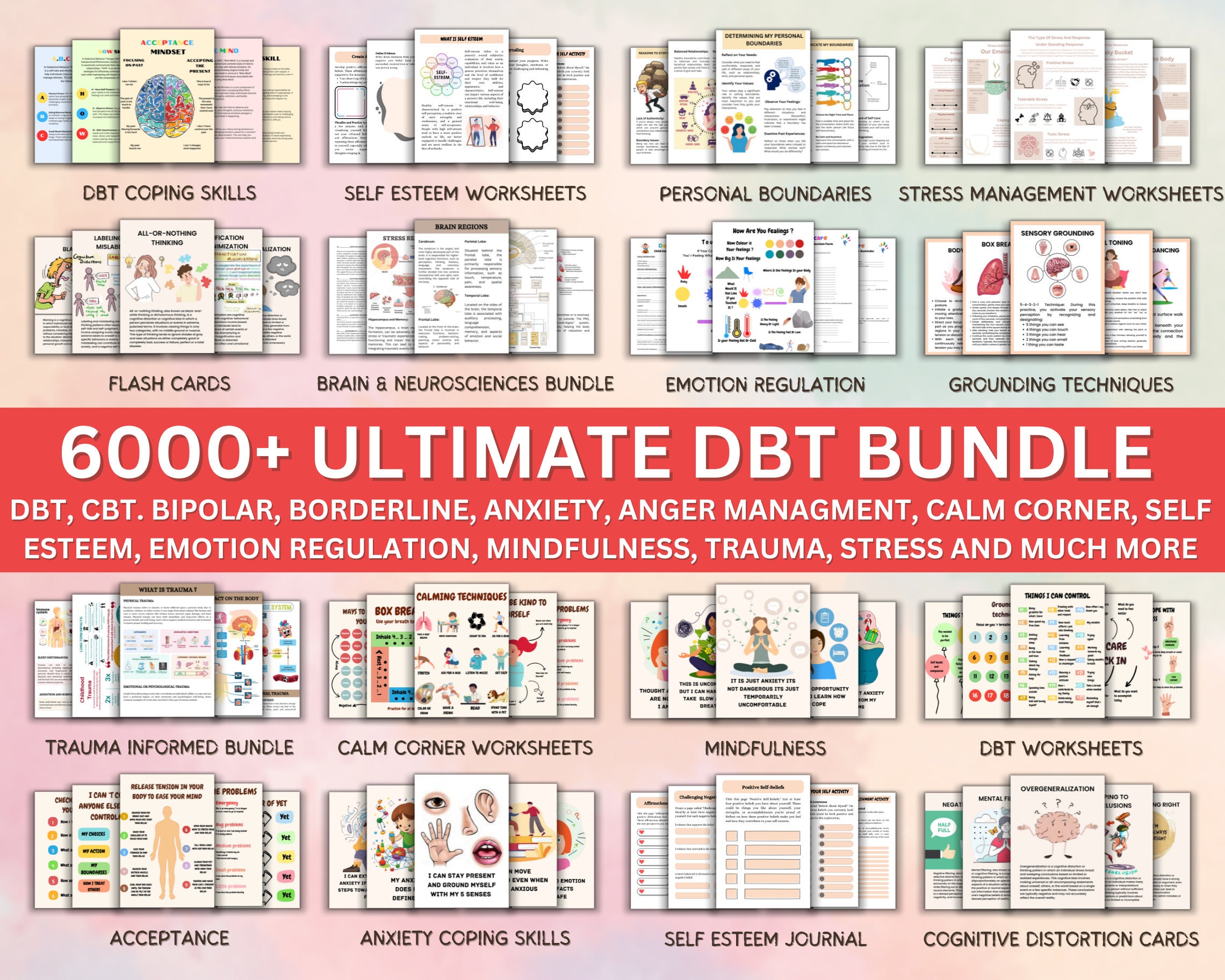 DBT MEGA BUNDLE, Dbt Skills, Dbt Workbook, Therapy Worksheet ...