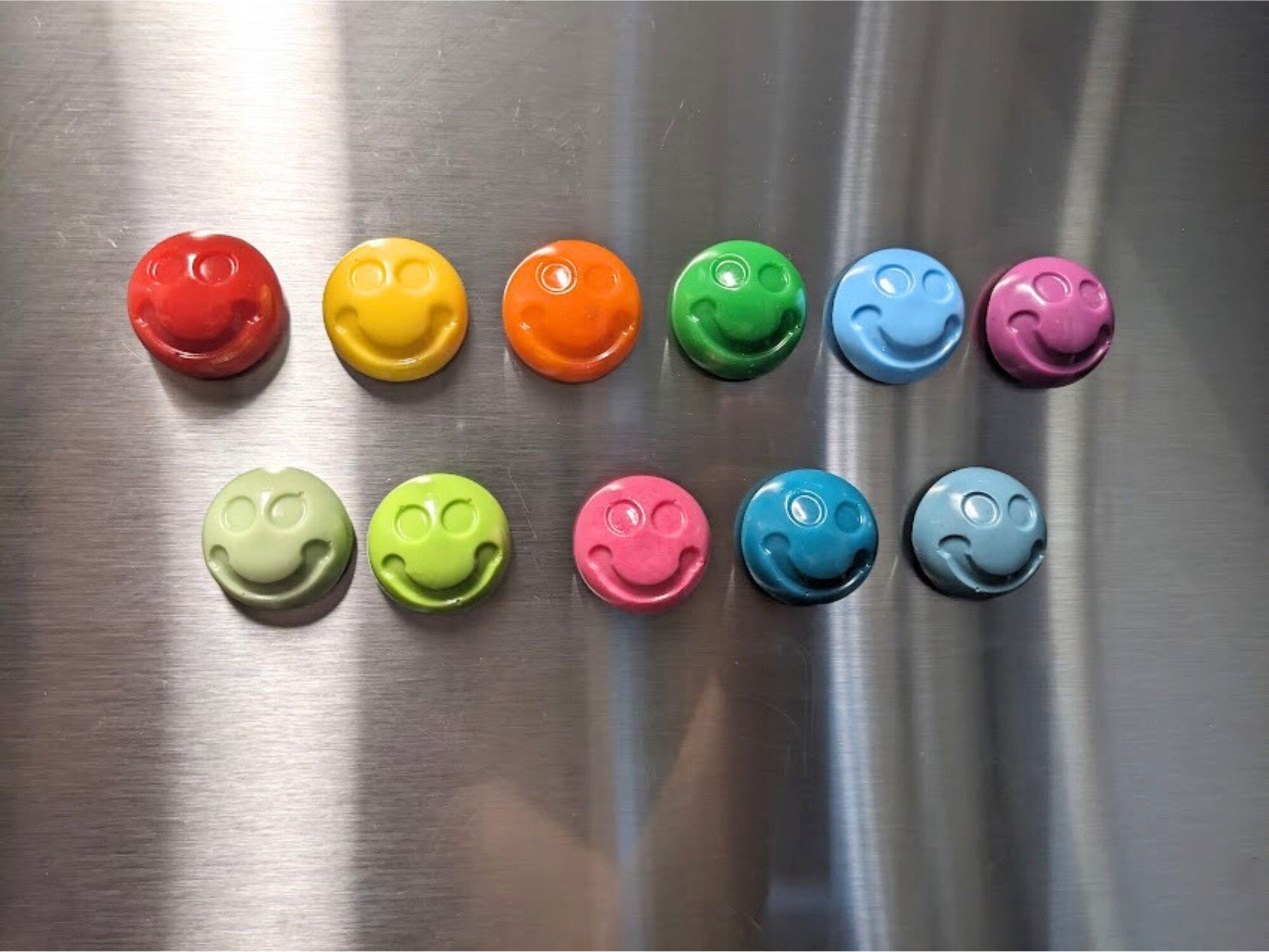 Set of 6 Rainbow Smiley Face Magnets Refrigerator Magnets - Etsy