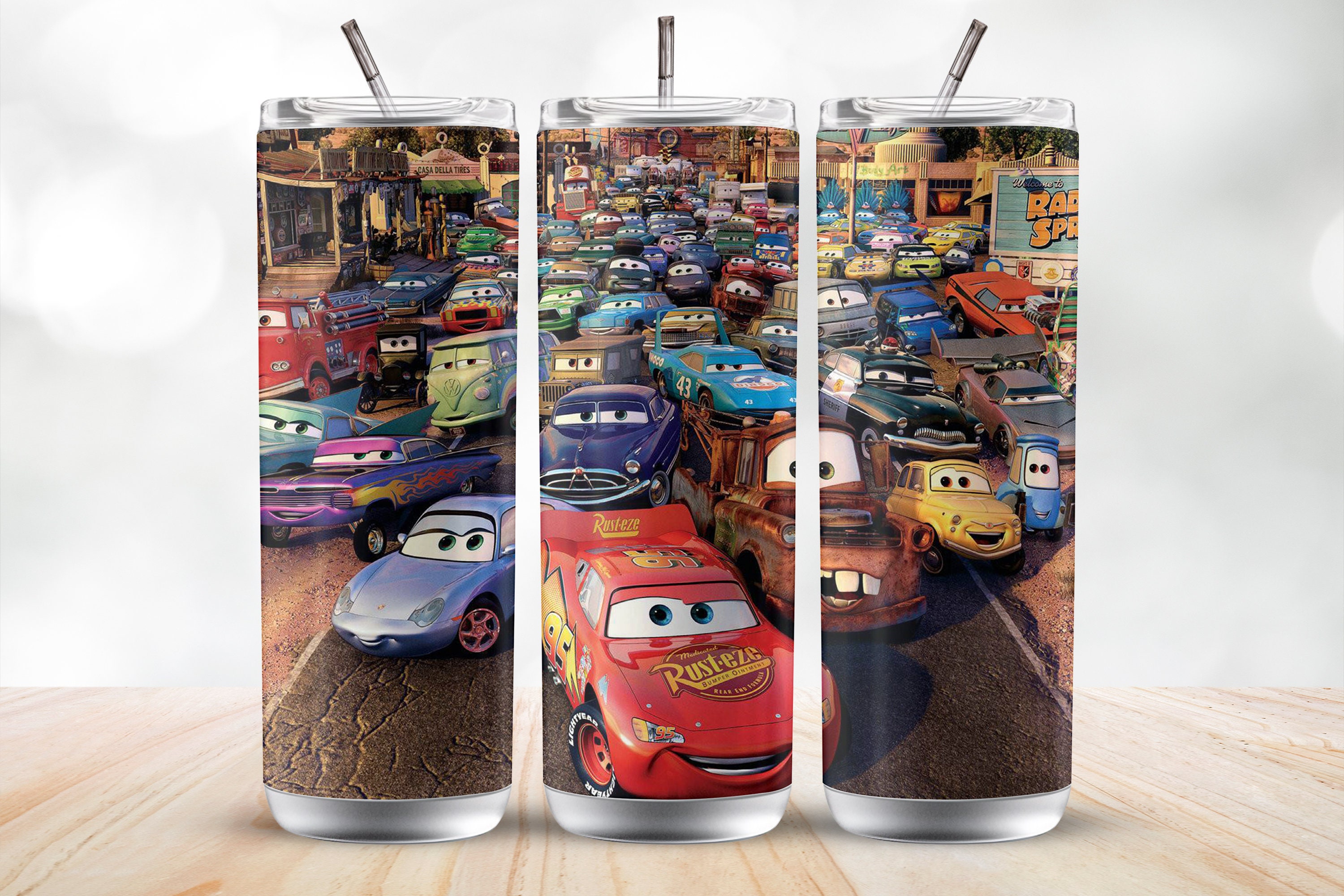 Cars 20oz Sublimation Tumbler Designs, Colorful 9.2 X 8.3” Straight ...