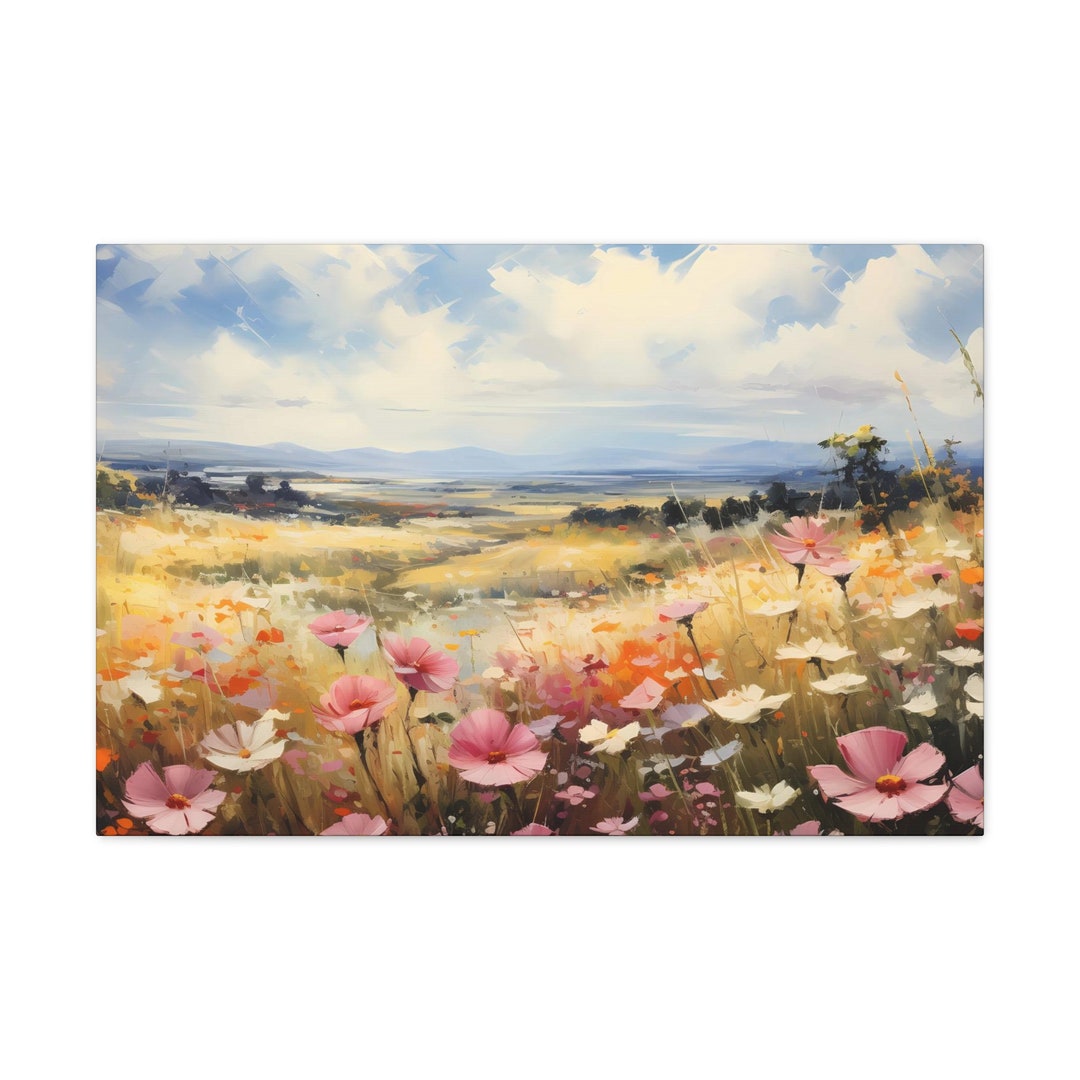 Nature Inspired Painting: Field of Wildflowers Peaceful Nature Painting ...