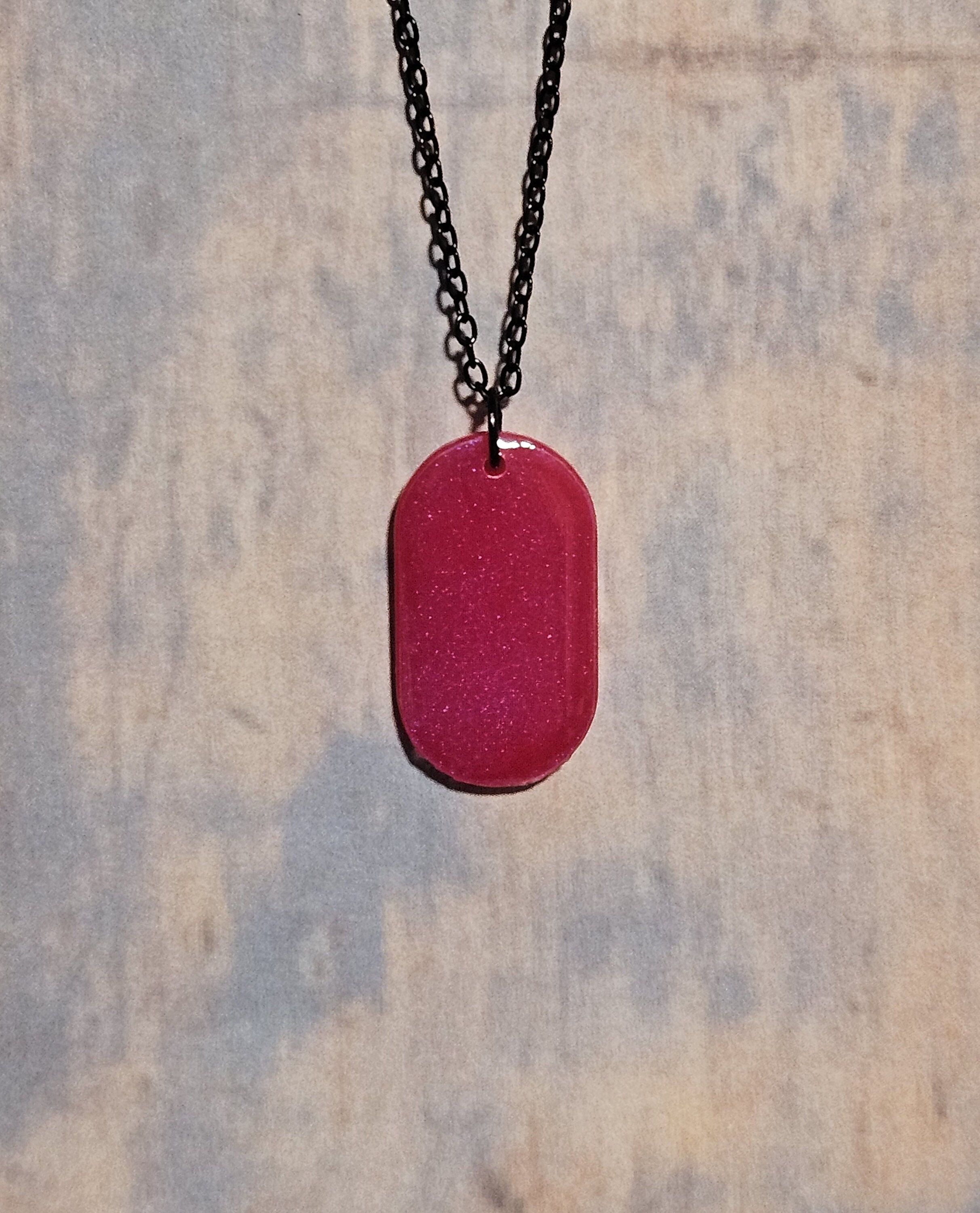 Hot Pink Oval Pendant - Etsy