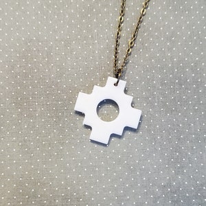 White Aztec Pendant - Etsy