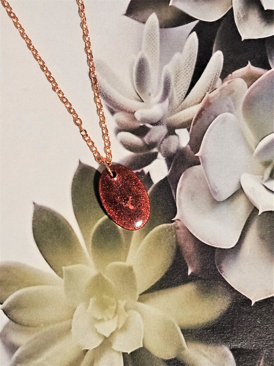 Maroon Oval Layering Necklace - Etsy