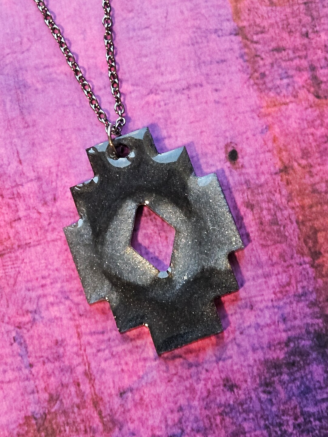 Black and Gray Aztec Pendant - Etsy