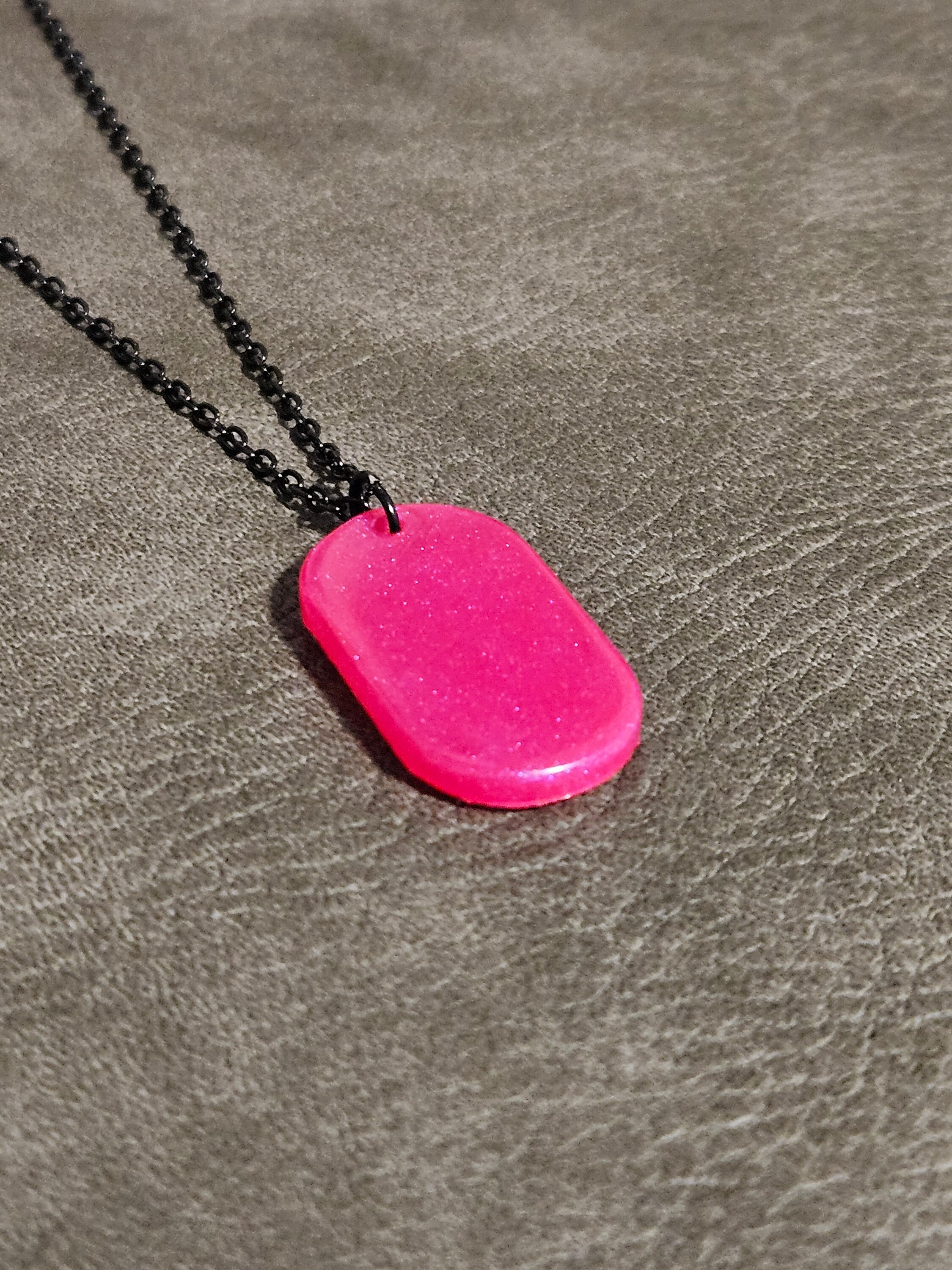 Hot Pink Oval Pendant - Etsy