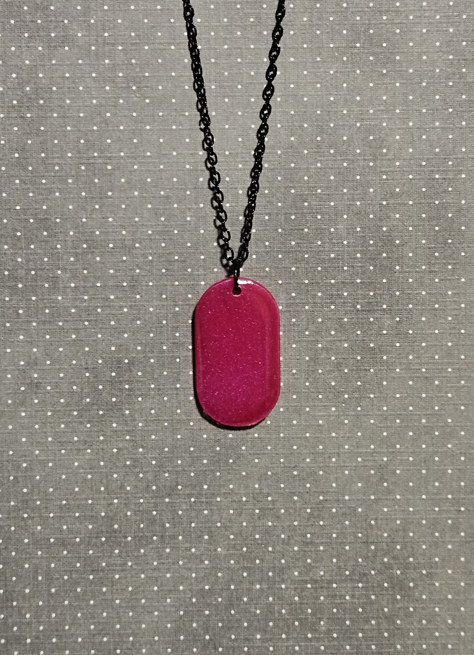 Hot Pink Oval Pendant - Etsy