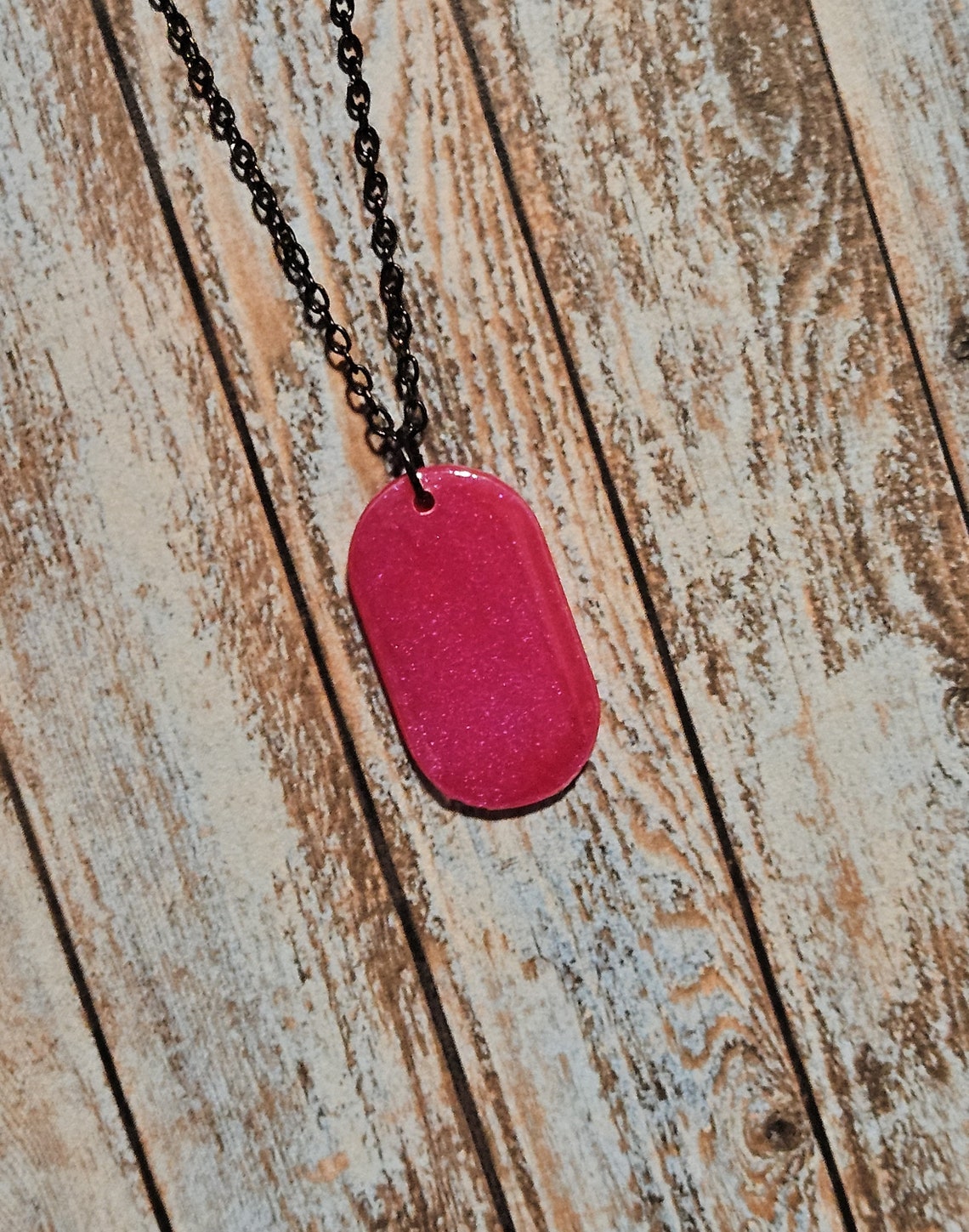 Hot Pink Oval Pendant - Etsy