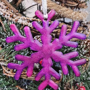 Purple and Glitter Wood Snowflake - Etsy
