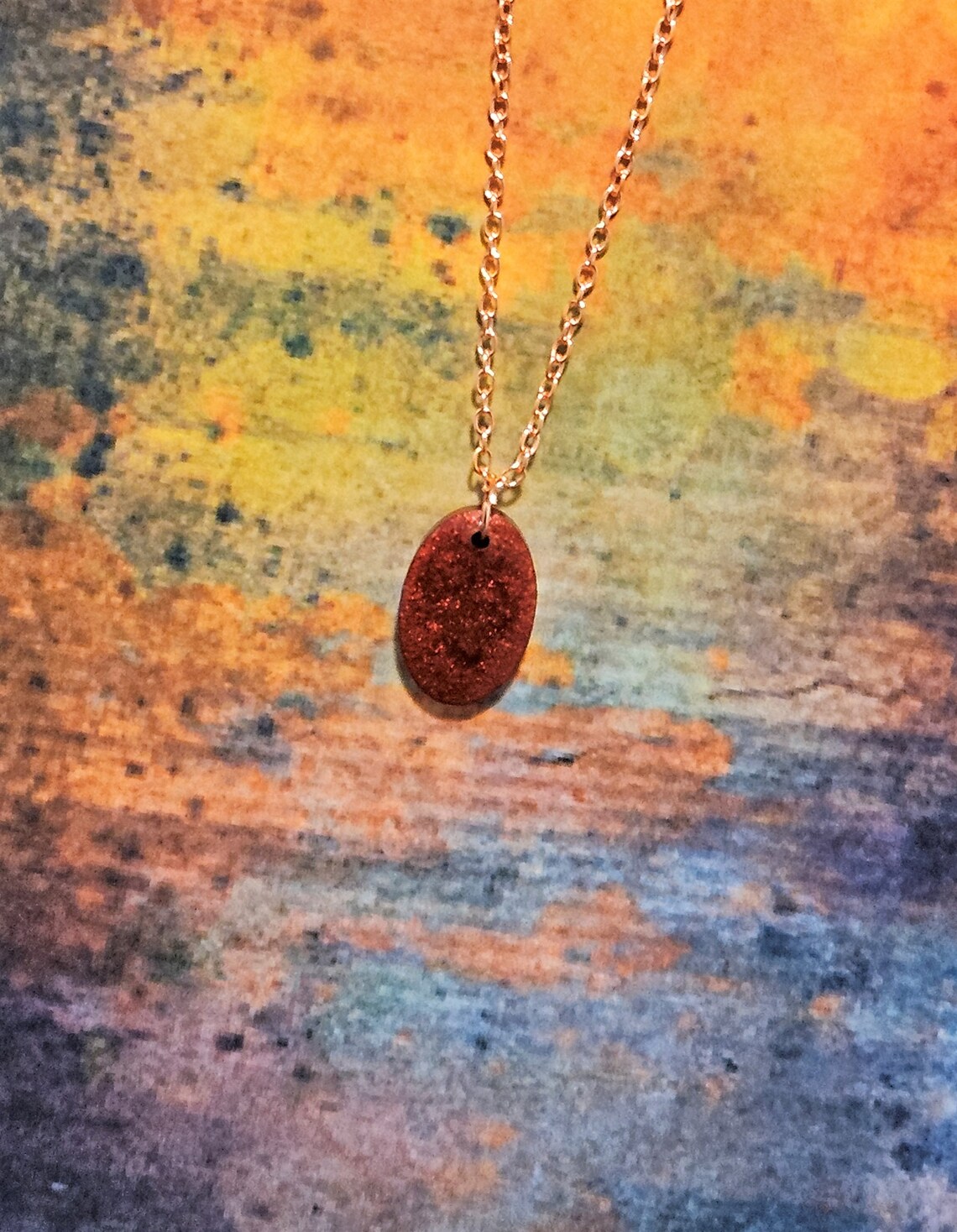Maroon Oval Layering Necklace - Etsy