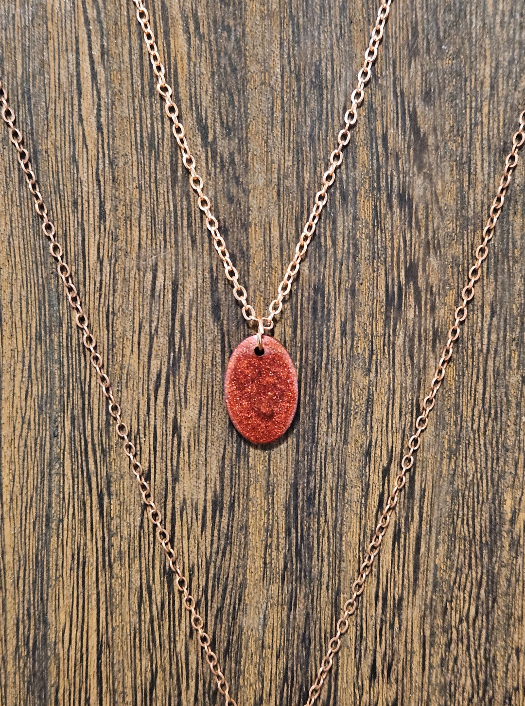 Maroon Oval Layering Necklace - Etsy