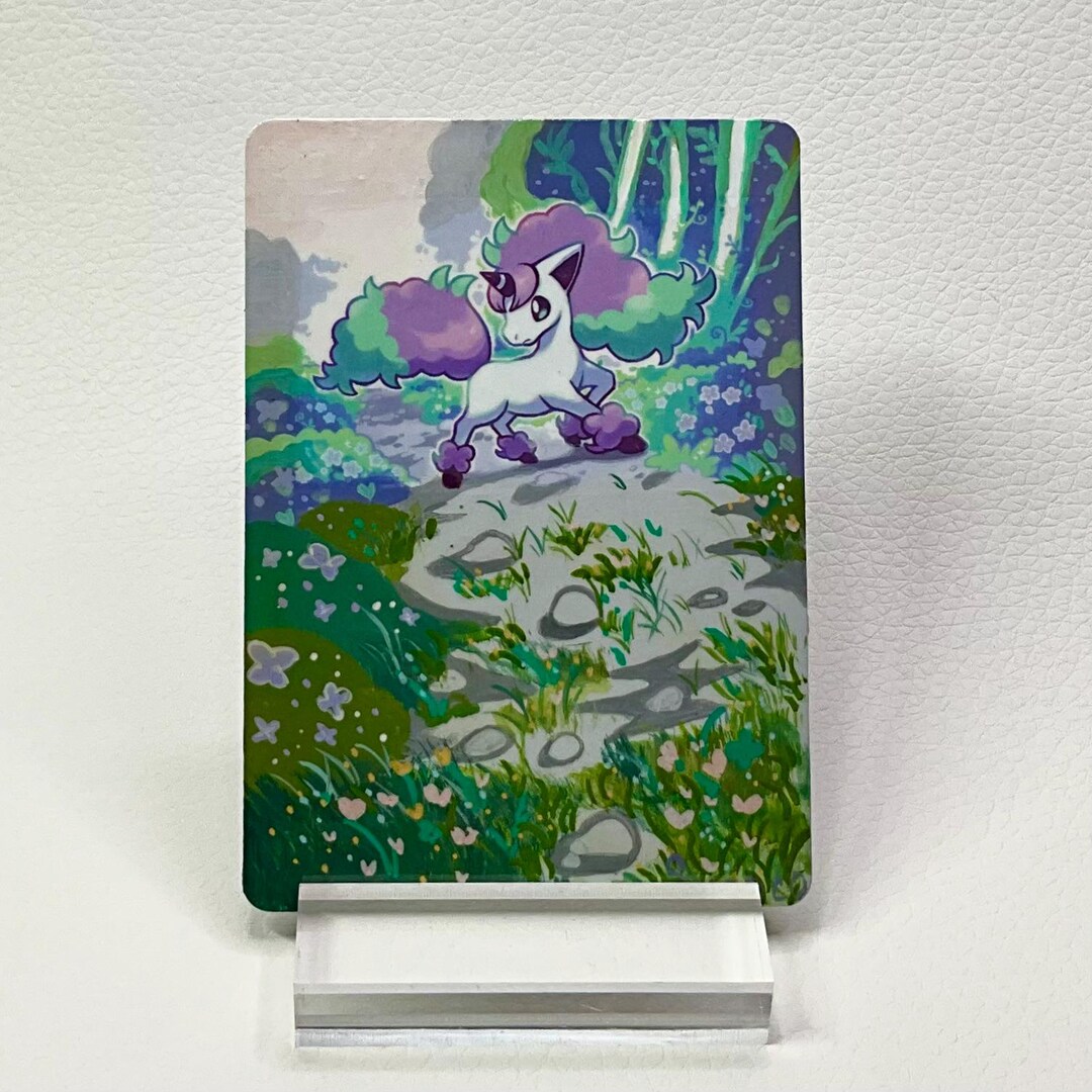 Hand Painted Pokemon Card, Extended Art Pokemon Card, Galarian Ponyta ...