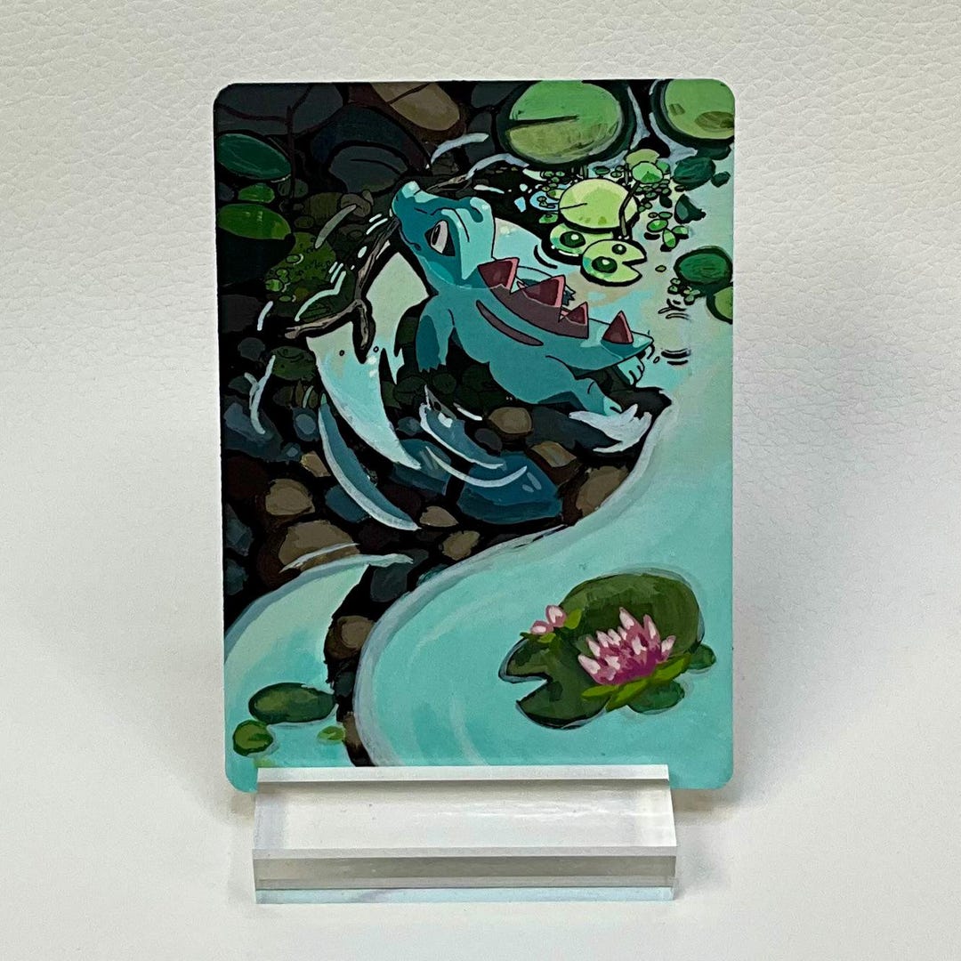Hand Painted Pokemon Card, Extended Art Pokemon Card, Totodile, Pokemon ...